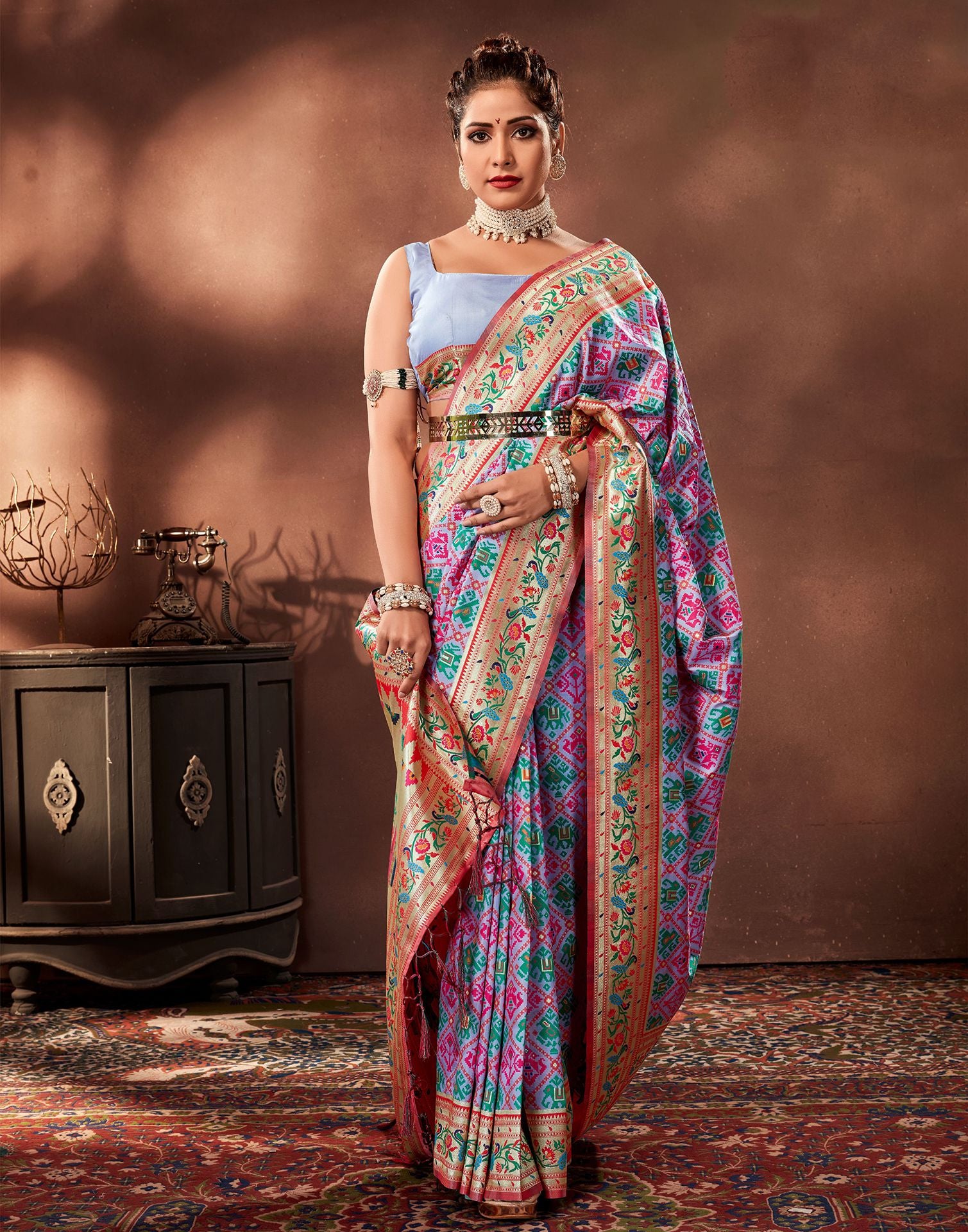 Satrani Silk Weaving Paithani Saree With Tassel Collection – Surat supplier
