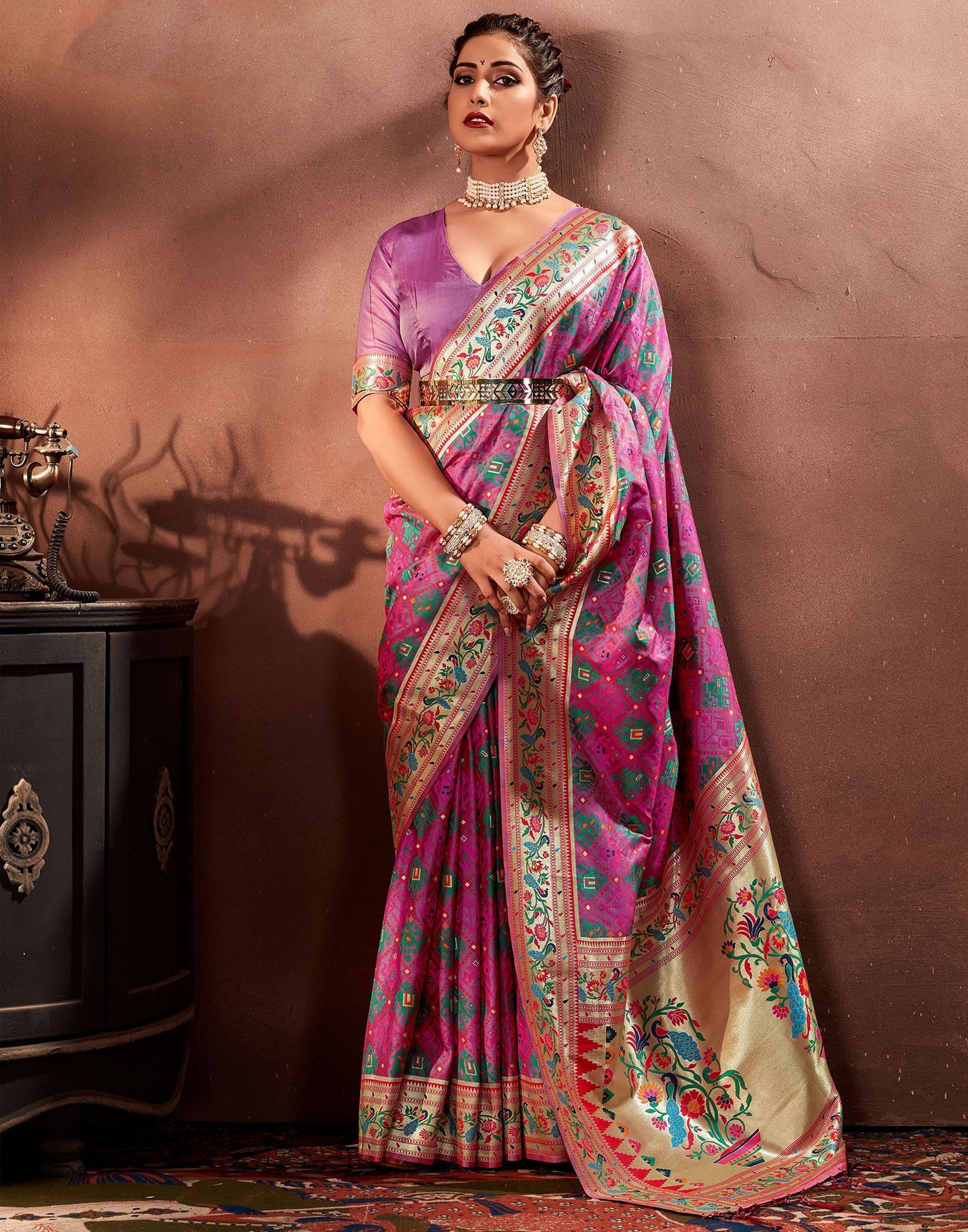 Satrani Silk Weaving Paithani Saree With Tassel Collection – Surat supplier
