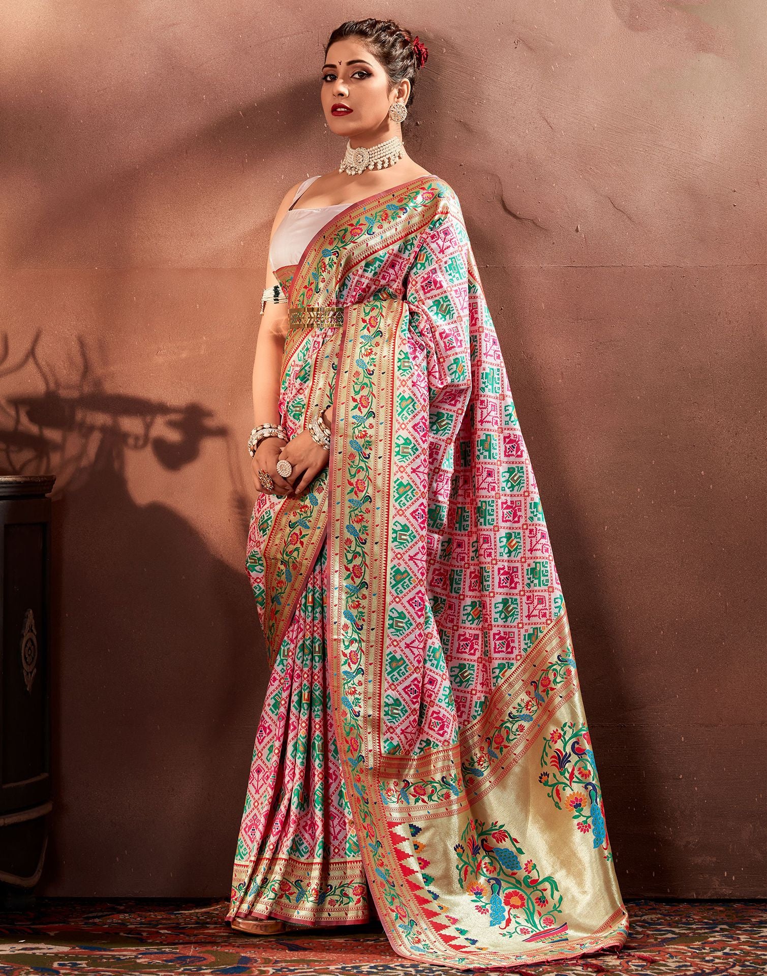 Satrani Silk Weaving Paithani Saree With Tassel Collection – Surat supplier
